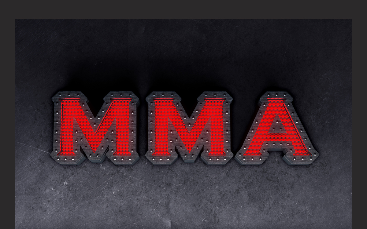 MMA. Modern professional mixed martial arts template logo design. 3d ...